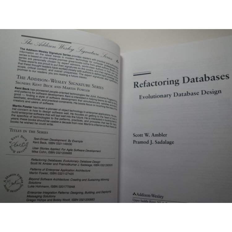 Refactoring Databases Evolutionary Database Design
